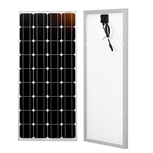 DSJ Monocrystalline Solar Panel 100W 18V Glass Solar Panels High Efficiency Module Pv Power for Rv, Camper, Vehicle Caravan