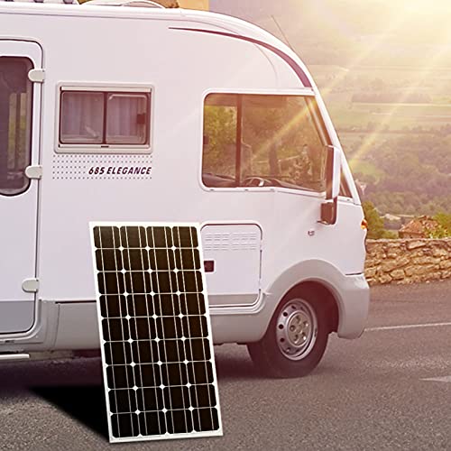 DSJ Monocrystalline Solar Panel 100W 18V Glass Solar Panels High Efficiency Module Pv Power for Rv, Camper, Vehicle Caravan