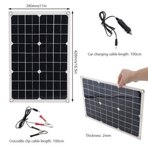 DSJ Poartable 20W Solar Panel 18V USB Solar Panel Charger Kit for Cell Phone Tablet Camera Electronic Device/White