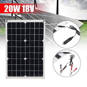 DSJ Poartable 20W Solar Panel 18V USB Solar Panel Charger Kit for Cell Phone Tablet Camera Electronic Device/White