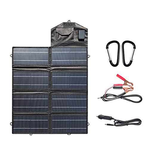 DSJ 50W Portable Foldable Solar Panel Charger, Waterproof Controller Solar Suitcase with Crocodile Clip and Dual USB Outputs for Portable Generator Power