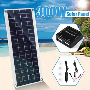 DSJ 300W Fast-Charging Solar Panel Portable Dual 12/5V Dc USB Waterproof Emergency Charging Outdoor Battery Charger for Rv