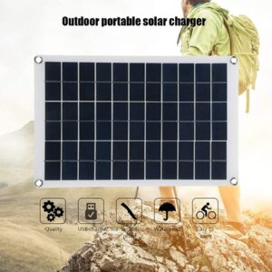 DSJ 100W Solar Panel with Dc 2 in 1 Line, Dual 12V/5V Dc USB Charger Kit with 10A Solar Controller for Outdoor Travel Camping