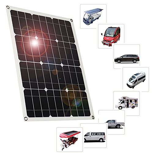 DSJ 100W 18V Solar Panel Solar Cells Kit - Double USB Monocrystalline Solar Panel with Controller for Outdoor DIY Car Yacht