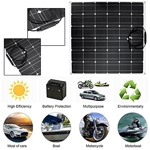 DSJ 200W Solar Panel 12V Photovoltaic Home System Inverter Complete Kit Solar Cell Battery Charger for Car Boat Camping/20A