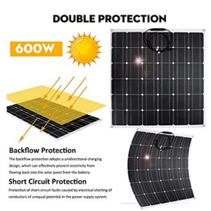 DSJ 200W Solar Panel 12V Photovoltaic Home System Inverter Complete Kit Solar Cell Battery Charger for Car Boat Camping/20A