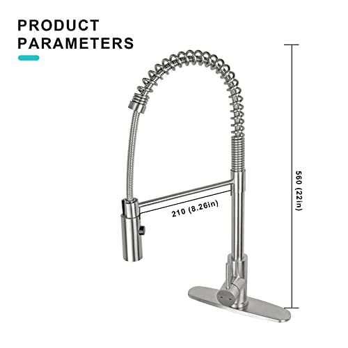 JASSFERRY Farmhouse Apron-Front Kitchen Sink Pull-Down Kitchen Faucet Combo 16-gauge Stainless Steel 30-inch Rounded Curved Undermount Sink