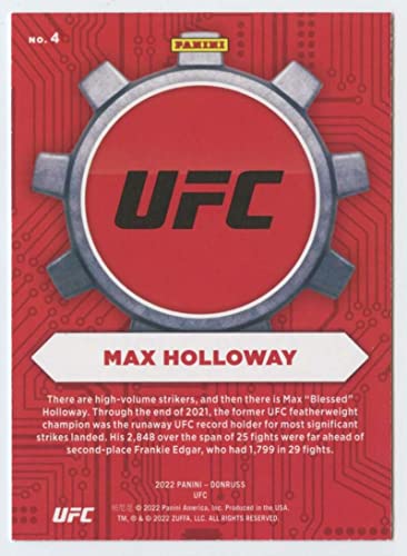 2022 Donruss UFC Craftsmen #4 Max Holloway Featherweight Official MMA Trading Card in Raw (NM or Better) Condition