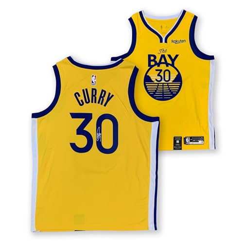 Stephen Curry Autographed Golden State Signed Swingman Yellow THE BAY Jersey Beckett COA