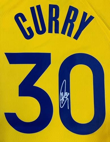 Stephen Curry Autographed Golden State Signed Swingman Yellow THE BAY Jersey Beckett COA