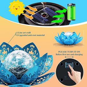 HUAXU Solar Outdoor Lights Garden Decorative - Bright Lotus Flower Table Lamp, Waterproof Solar Lights for Patio Pathway Yard Balcony Outside Decor