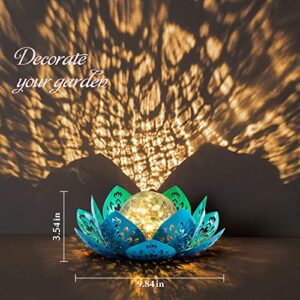 HUAXU Solar Outdoor Lights Garden Decorative - Bright Lotus Flower Table Lamp, Waterproof Solar Lights for Patio Pathway Yard Balcony Outside Decor