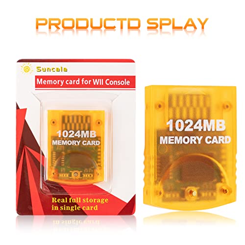 Suncala Memory Card Compatible with Gamecube and Wii Console, 1024MB Memory Card for Nintendo Gamecube