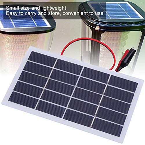 JINDI Solar Power Module, Litghweight Stable Solar Panel with Clip for Outdoor(2W 5V+ Clip)