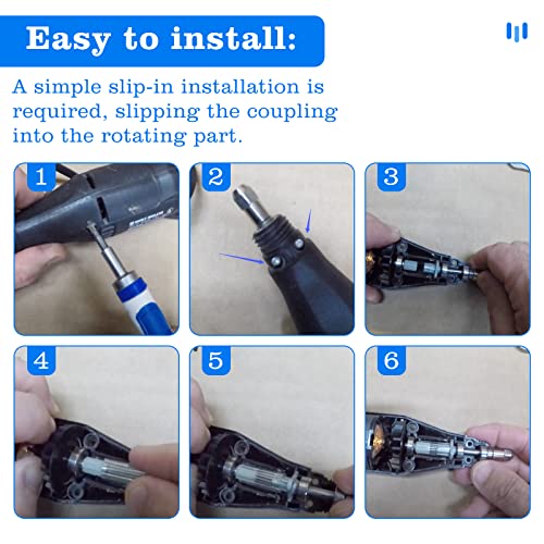 Etotel 395 Rotary Multi Tool Coupling Compatible with Dremel 2615294309 Rotary Tool Flexible Coupling Corded Replacement Part for Dremel Shaft Coupler - 4 Pack