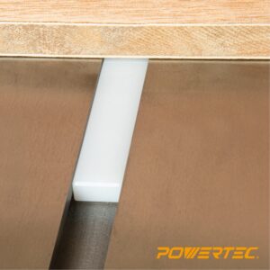 POWERTEC 71636 HDPE Miter Bar for Crosscut Sled, Table Saw Sled 3/4" x 3/8" x 36" For Jigs, Fixtures, Miter Slots, 2PK