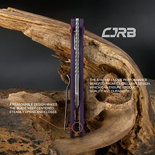 CJRB Folding Knives RUFFIAN (J1924-VT) AR-RPM9 Powder Steel Blade Violet Purple G10 Tactical Handle Pocket Folding Knife EDC Knife Designed by Dirk Pinkerton