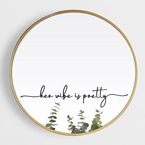 Her Vibe is Pretty Decal, Mirror Decal, Mirror Sticker, Inspirational Sticker, Motivational Sticker, Home Decor, Wall Decor, Positive Affirmations Decal, 16x3.3 inch (Black)