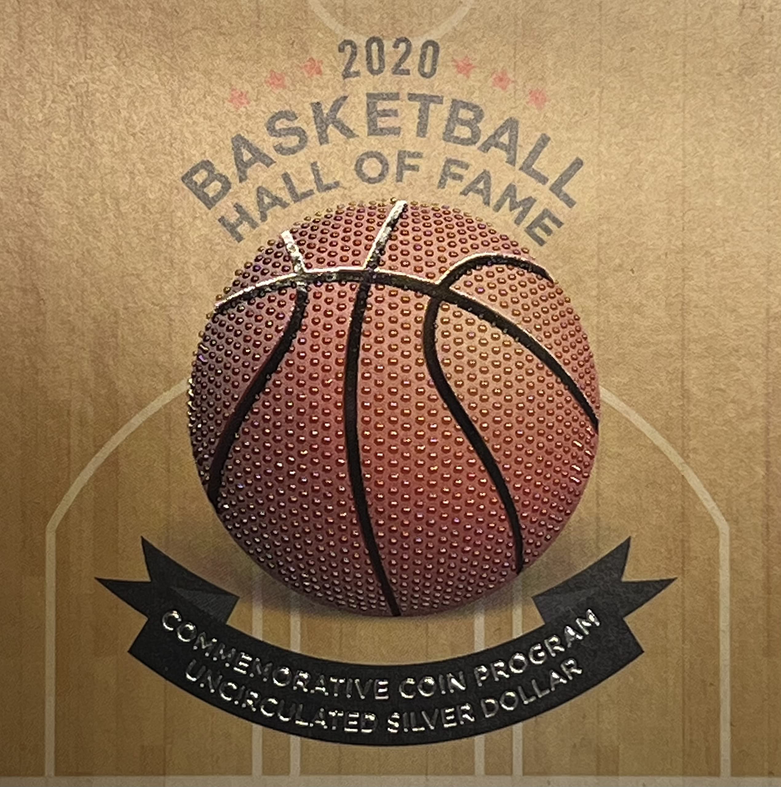 2020 P Basketball Hall of Fame Silver Dollar Dollar US Mint Brilliant Uncirculated