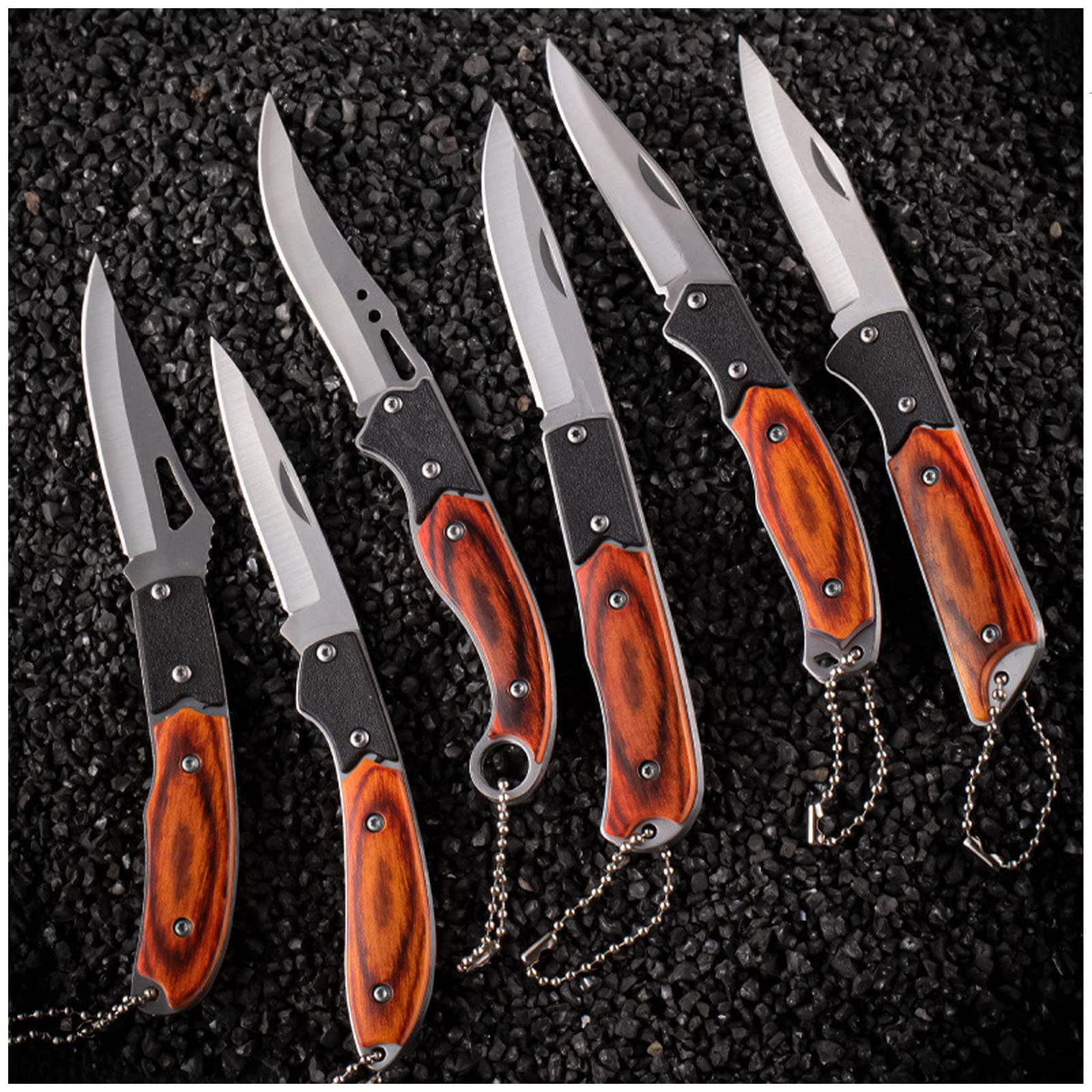 SHixu Pocket Folding Knife 6Pack Tactical Knives EDC Tools for Outdoor Camping Fishing - Best Gift Idea