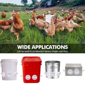 6 Pack DIY Chicken Feeder Kit, No Waste Poultry Feeder Port Gravity Feed Kit for Buckets, Barrels, Bins | Rian Proof (6 Feeder Ports with Hole Saw)