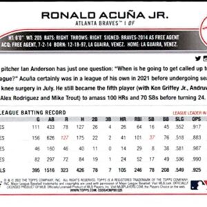 2022 Topps Opening Day #100 Ronald Acuna Jr. Atlanta Braves MLB Baseball Trading Card