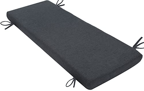 MYLSMPLE Bench Cushion Chair Pad Outdoor Bench/Swing Cushion Slip Cover Water Resisitant UV Protection Indoor Patio Furniture Cushion Cover with Zipper Replacement Cover (36"X18"X2", Dark Grey)