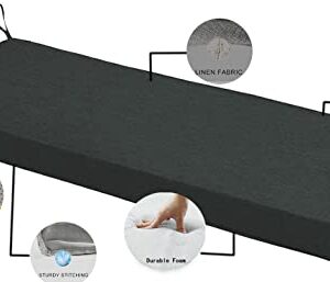 MYLSMPLE Bench Cushion Chair Pad Outdoor Bench/Swing Cushion Slip Cover Water Resisitant UV Protection Indoor Patio Furniture Cushion Cover with Zipper Replacement Cover (36"X18"X2", Dark Grey)