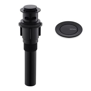 kenes bathroom sink drain stopper pop up sink drain with overflow, matte black pop up drain stopper anti clog pop up drain stopper for vanity vessel sink