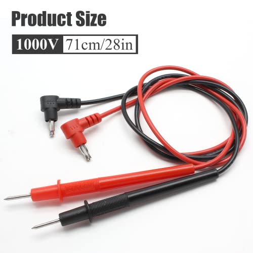 BokWin 2pairs 71cm/28" Long Banana Plug Multimeter Probe Test Lead Cable Digital Laboratory Multimeter Voltmeter Test Lead Probe Wire Cable 1000V，Black Red