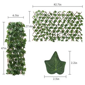 Veryhome Expandable Privacy Fence Screen Outdoor for Balcony Patio, Faux Ivy Fencing Panel, Artificial Hedges for Garden Backdrop Porch Pool Backyard - 2 Pack