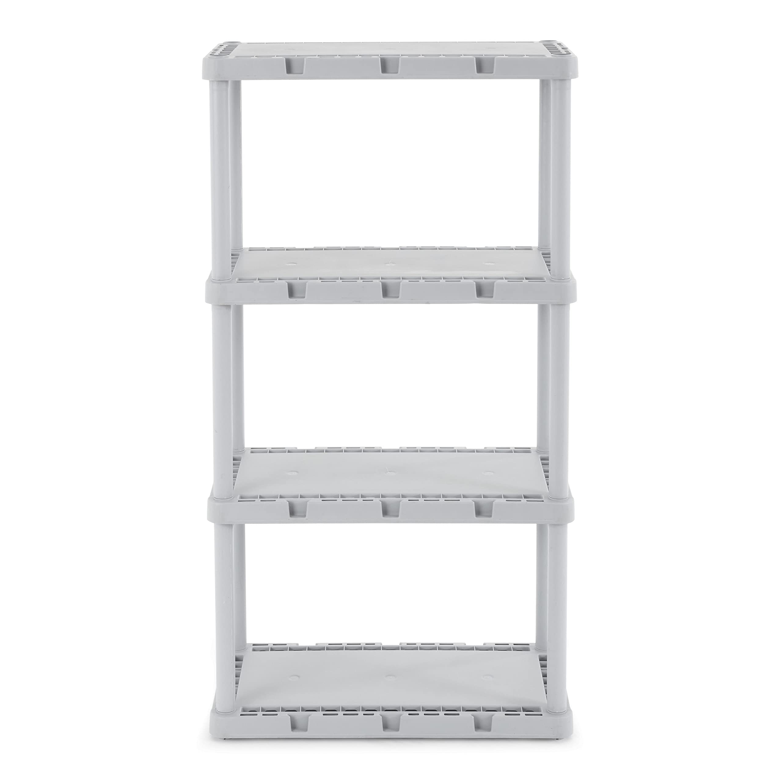 Gracious Living Knect-A-Shelf Fixed Height 4 Tier Storage System Unit Light Duty for Home, Garage, and Laundry Room, 24 x 12 x 48, Gray (3 Pack)