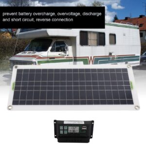 Cryfokt 30W 12V 24V Solar Panel Kit, Solar Panel Maintainer with Voltage Controller and SAE Cable Adapters, Solar Battery for Car, RV, Boat, Marine, Trailer