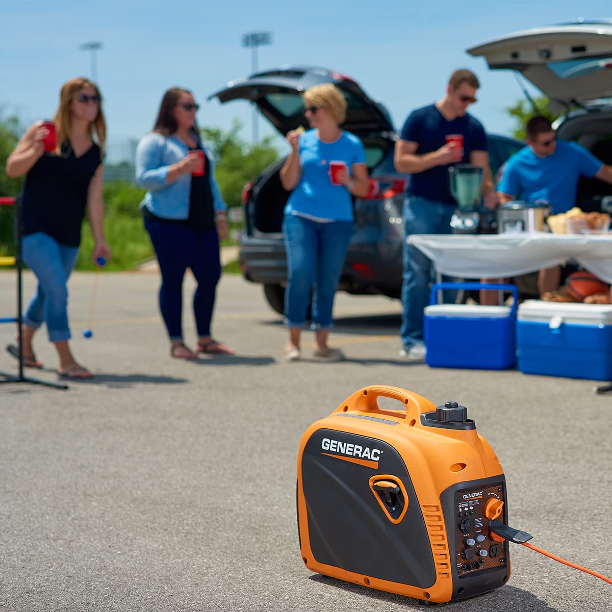 Generac GP2200i Portable Inverter Generator - Quiet and Powerful 2,200-Watt, Gas-Powered - Ideal for Home, RV, Camping - Solar Panel Compatible