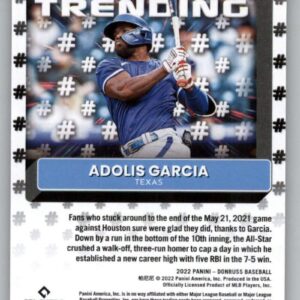 2022 Donruss Panini RAPTURE Trending #9 Adolis Garcia Texas Rangers Official MLB PA Baseball Card in Raw (NM or Better)