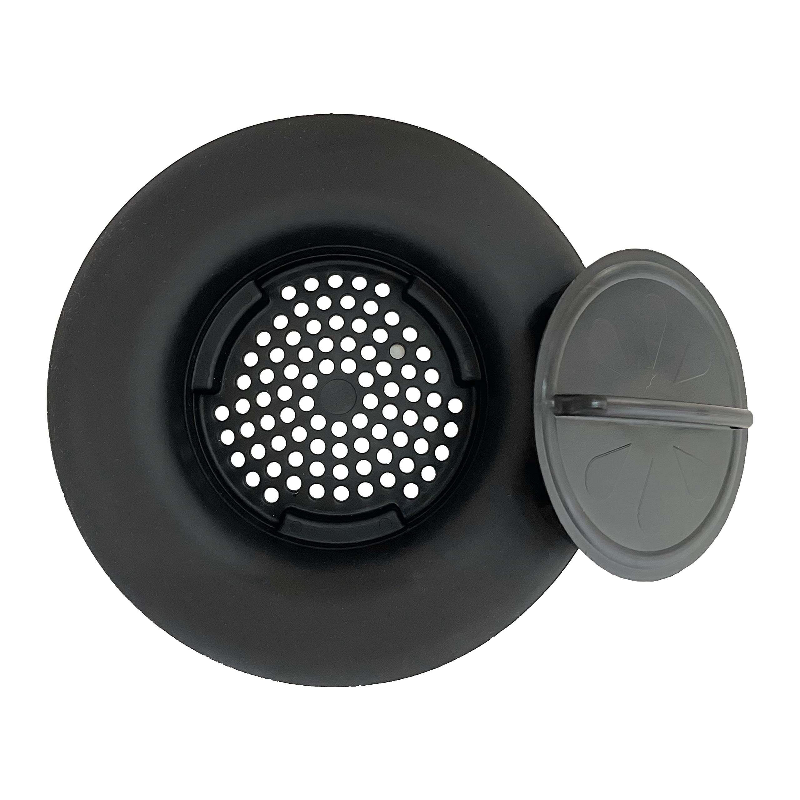 Flex Strainer Kitchen Sink Strainer Basket Replacement and Drain Stopper Plug, 2N1, fits 3-1/2” drains, 5-1/4” Diameter, USA Made Black 2Pk