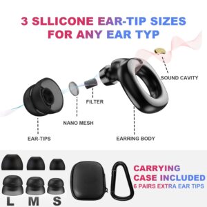 Fita + Earplugs for Noise Reduction, Reusable Silicone Ear Plugs for Sleeping Noise Cancelling, Concert, Work, Motorcycle, Travel, Shooting Sound Blocking - NRR 22dB, 6 Pairs Ear Tips in S/M/L