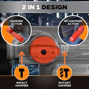 Impact Rotary hammer Drill and Demolition Hammer 1INCH SDS Construction Power Tools - Electric Jack Hammer and Corded SDS Power Drill Function for Chipping Concrete and Tile Removal - Chisel