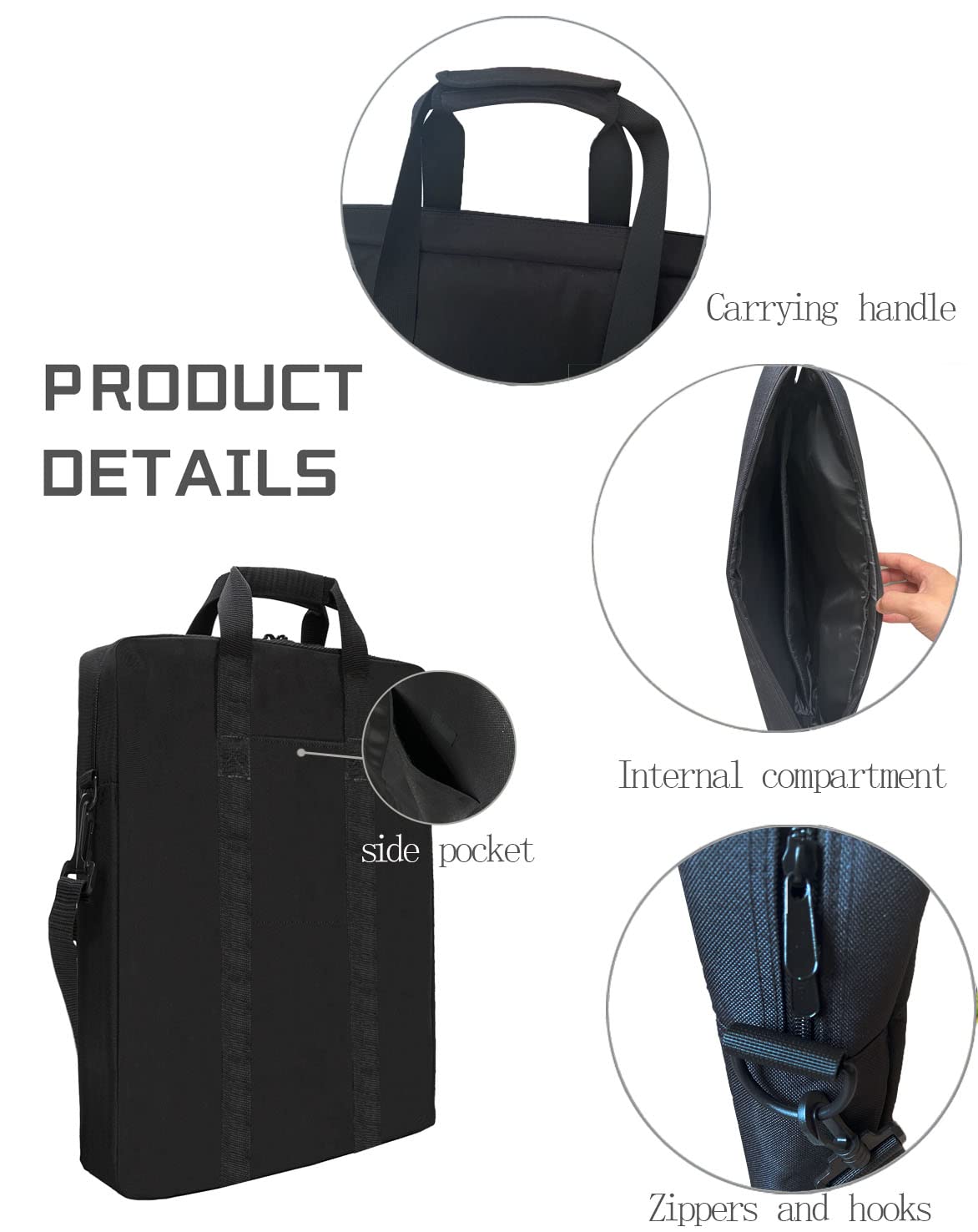 Global Storage Padded Utility Solar Panel Bag,for Jackery 100 watt Solar Panel,Double Layer Design, Can Hold 2 Battery Panels.