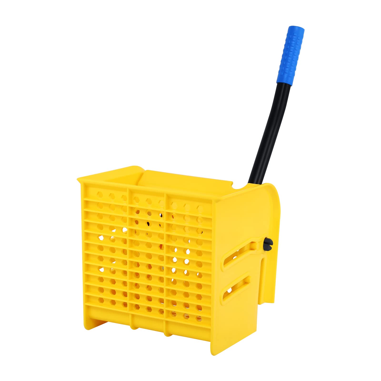 Youwise Commercial Mop Bucket with Wringer On Wheels, 5 Gallon 21Qt Plastic Side Press Wringer Household Portable Mop Bucket for Household and Commercial Use Floor Cleaning, Yellow