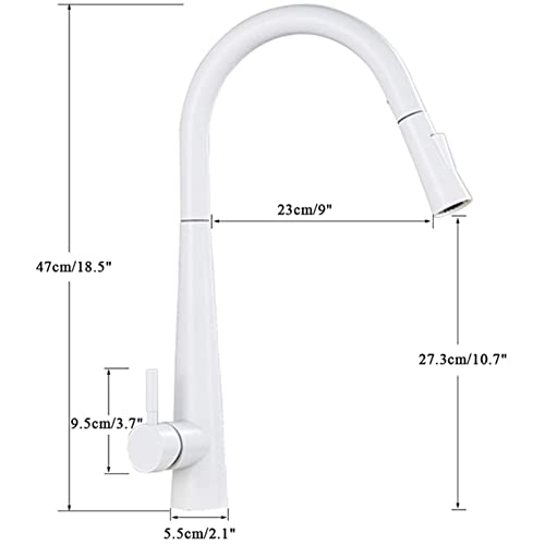 Yalsfowe White Kitchen Faucet with Pull Down Sprayer Touch On Kitchen Faucet Smart Sensor Kitchen Faucet, Modern Faucets for Kitchen Sinks Single Handle Single Hole