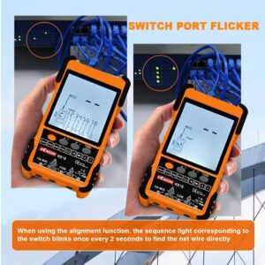 KKnoon Network Cable Tester - Multifunction Network Cable Tester for CAT5/CAT6,Ethernet Cable Tester with Multimeter,Poe Circuit Tester,Test Fault Distance Location and Length Measurement