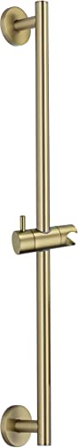 TRUSTMI Slide Bar 26 Inch with Adjustable Handheld Shower Head Holder Brass, Wall Mounted, Brushed Gold