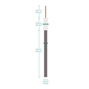 stonylab Graphite Rod Electrode, 99.95% Purity Graphite Electrode Cathode Working Electrode with PTFE Adapter for Electrolytic Cell