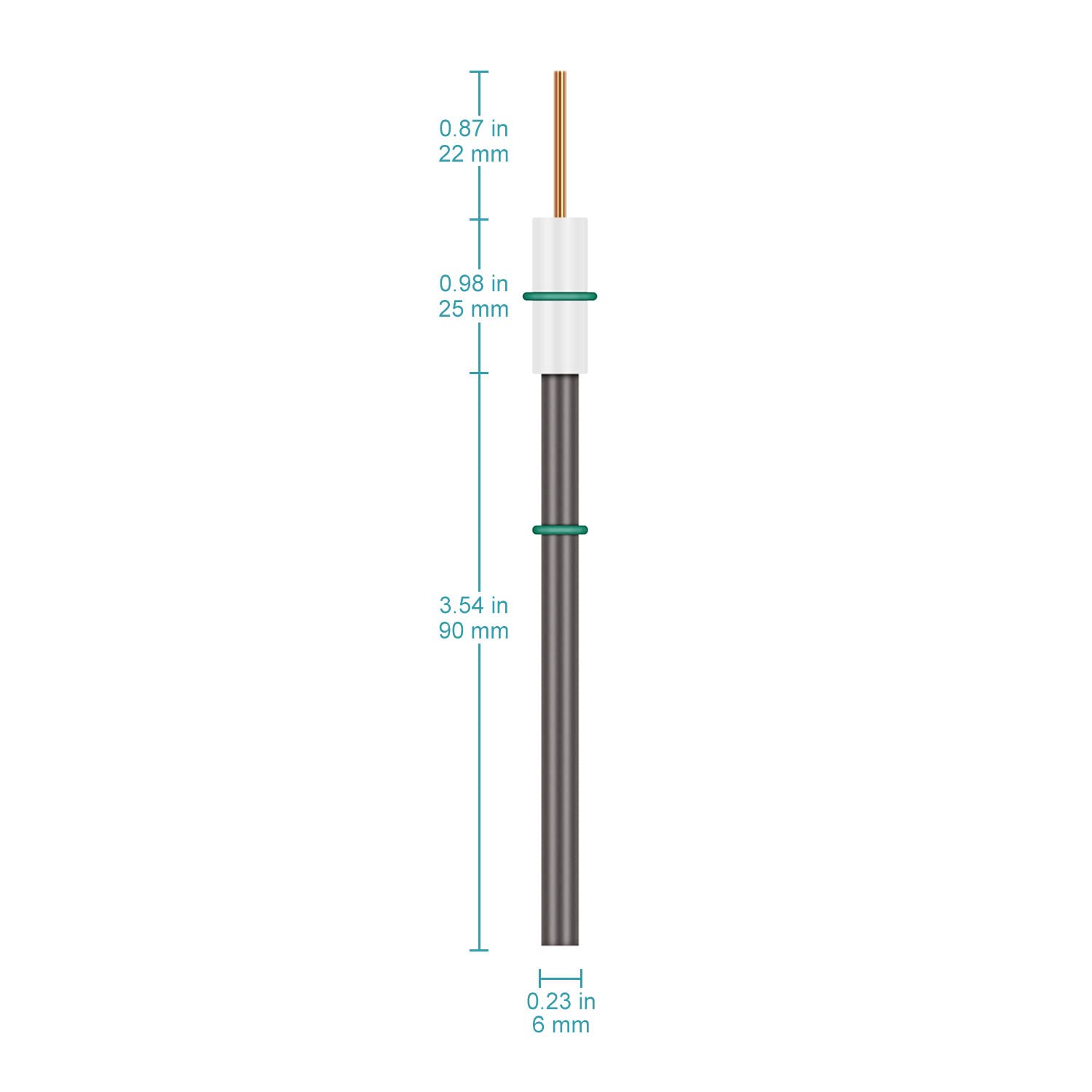 stonylab Graphite Rod Electrode, 99.95% Purity Graphite Electrode Cathode Working Electrode with PTFE Adapter for Electrolytic Cell