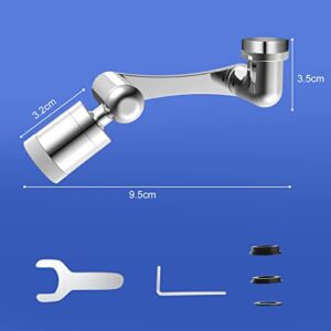 1440° Swivel Multifunctional Robotic Arm Faucet Extender, Large-Angle Rotating Splash Filter Faucet Aerator for Kitchen and Bathroom Sink, Kitchen Extension Faucet, 2 Water Outlet Modes