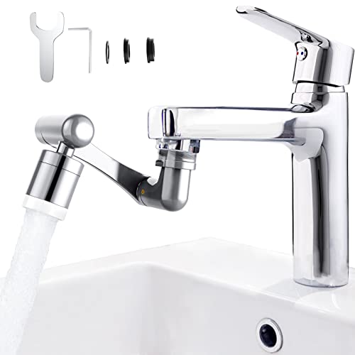 1440° Swivel Multifunctional Robotic Arm Faucet Extender, Large-Angle Rotating Splash Filter Faucet Aerator for Kitchen and Bathroom Sink, Kitchen Extension Faucet, 2 Water Outlet Modes