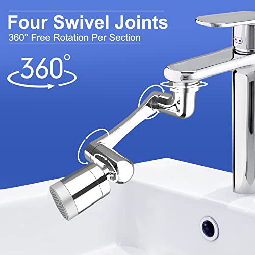 1440° Swivel Multifunctional Robotic Arm Faucet Extender, Large-Angle Rotating Splash Filter Faucet Aerator for Kitchen and Bathroom Sink, Kitchen Extension Faucet, 2 Water Outlet Modes