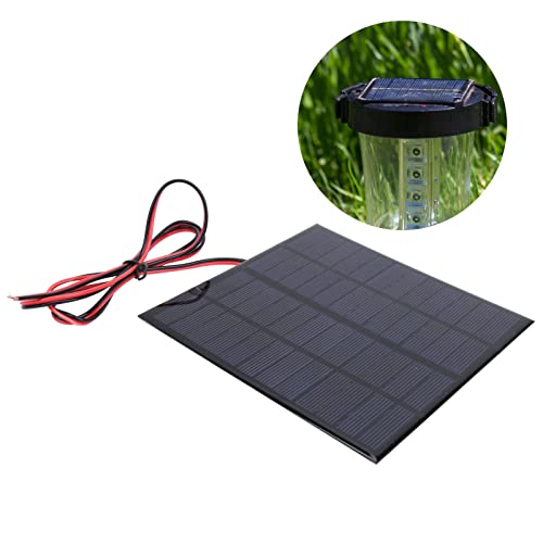 FECAMOS Solar Battery Charger 12 Volt 3W, Waterproof Polycrystalline Solar Panel Charger with Cable for Chicken Coops, Greenhouses, Sheds,Pet Houses DIY Projects