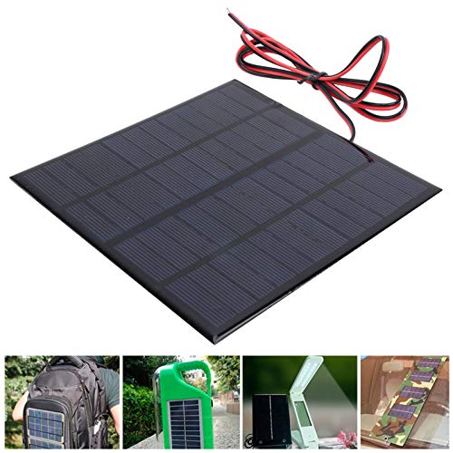 FECAMOS Solar Battery Charger 12 Volt 3W, Waterproof Polycrystalline Solar Panel Charger with Cable for Chicken Coops, Greenhouses, Sheds,Pet Houses DIY Projects